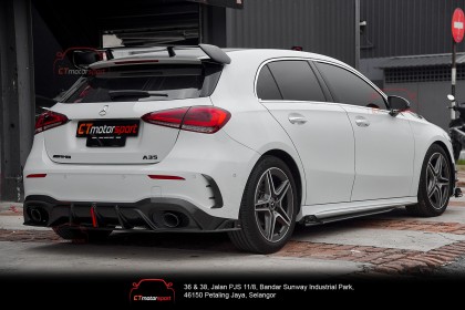 Mercedes w177 A35 Rear Diffuser Carbon Fiber with Light Ae Design