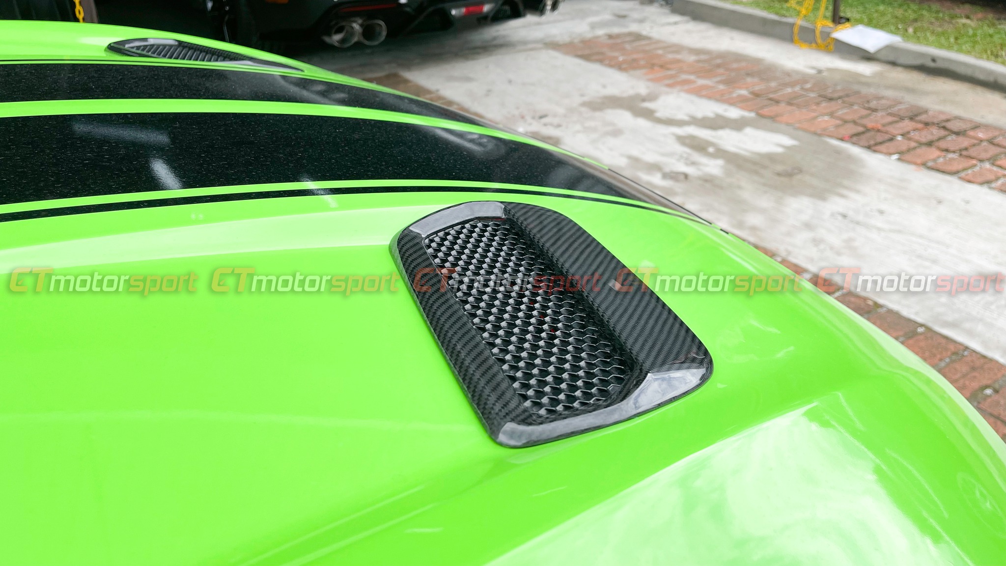 Ford Mustang 2 3 5 0 Installed Carbon Fiber Front Hood Scoop ford-mustang-2-3-5-0-installed-carbon-fiber-front-hood-scoop